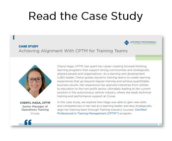 Certified Professional in Training Management (CPTM™) Credibility